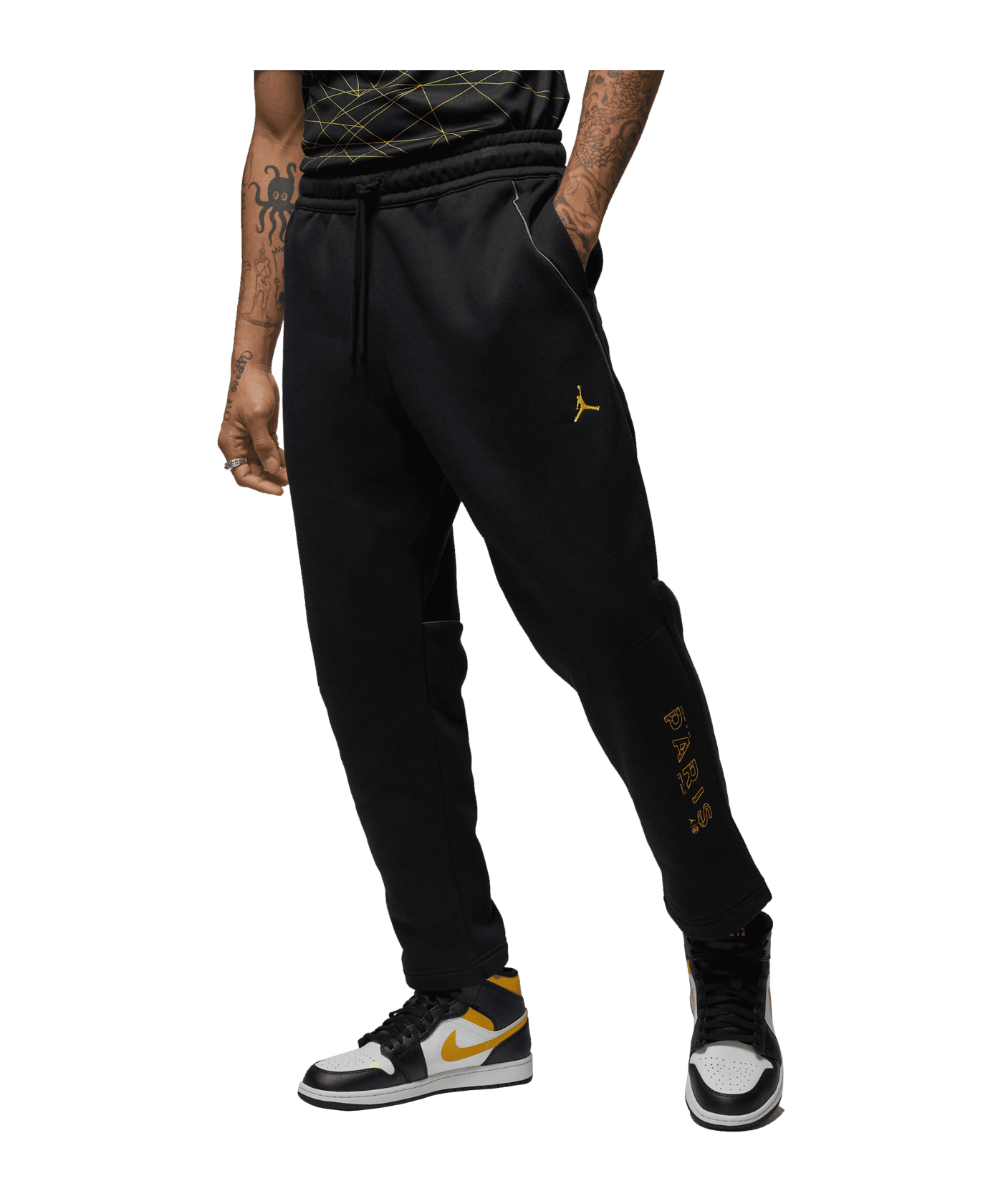 Jordan x PSG Fleece Jogginghose Schwarz Gelb F010 | Lifestyle