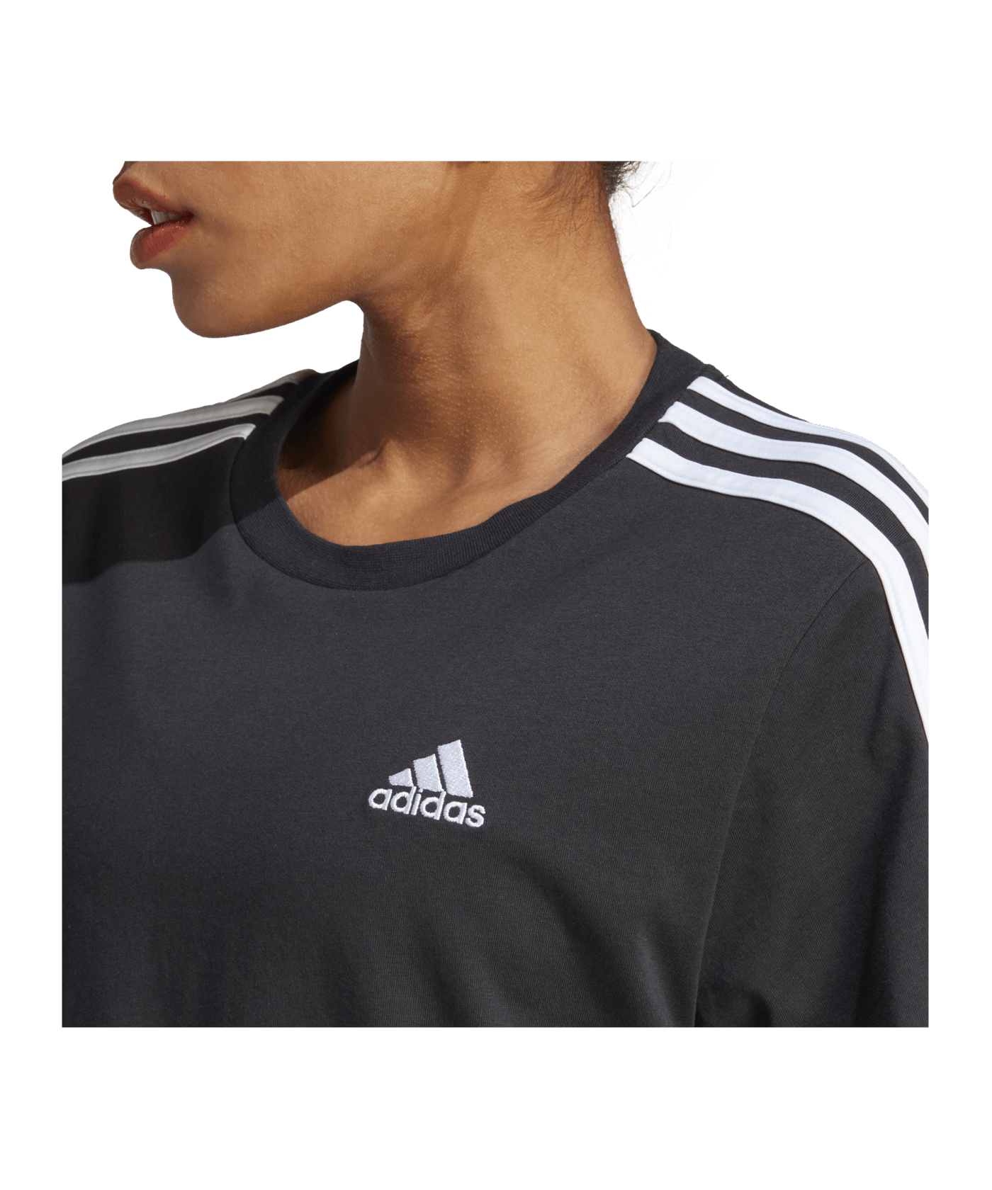 adidas Essentials 3-Stripes Single Jersey Crop Top Black | Lifestyle