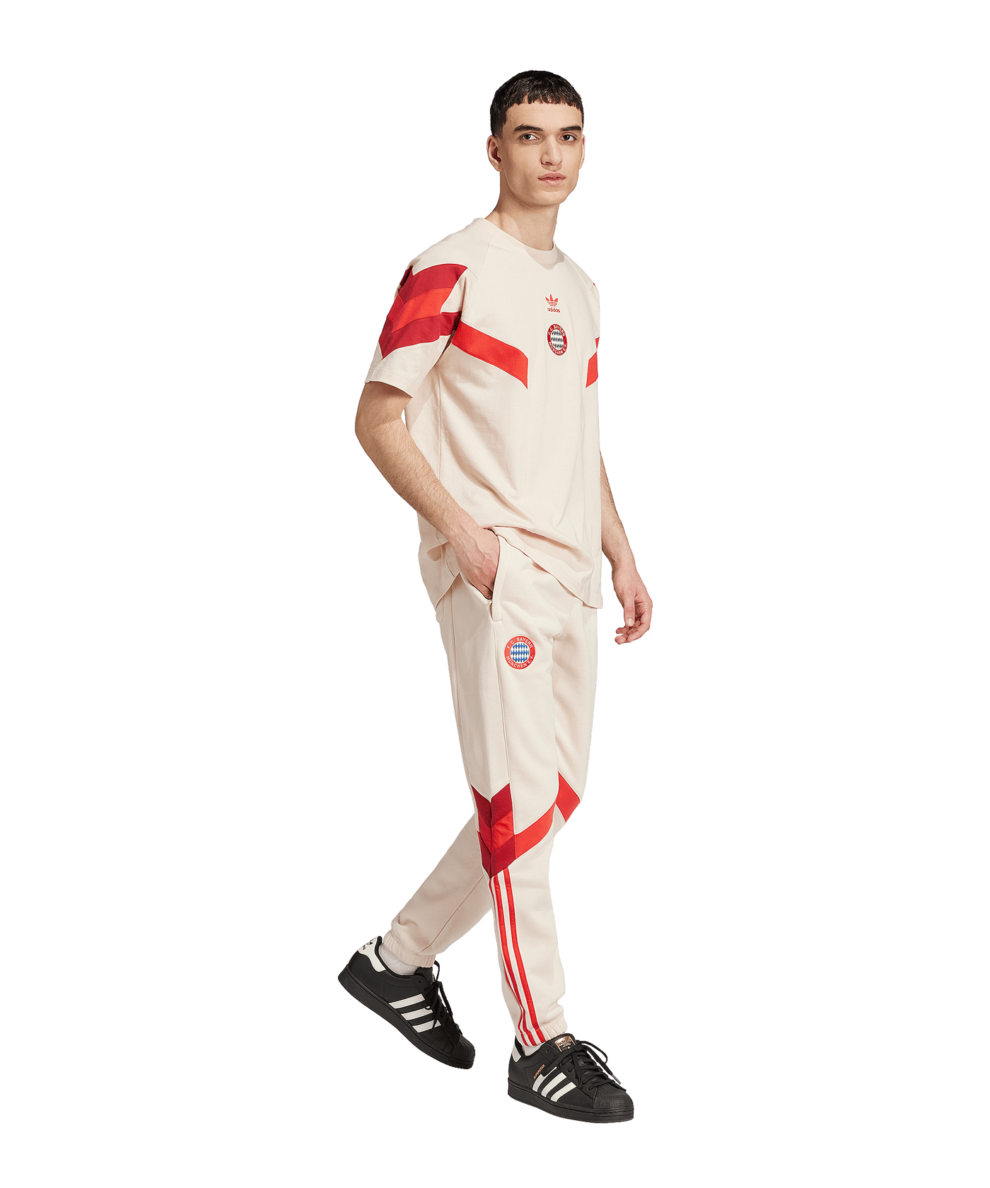 adidas Originals FC Bayern München Trainingshose Beige | Fan-Shop | Fan ...