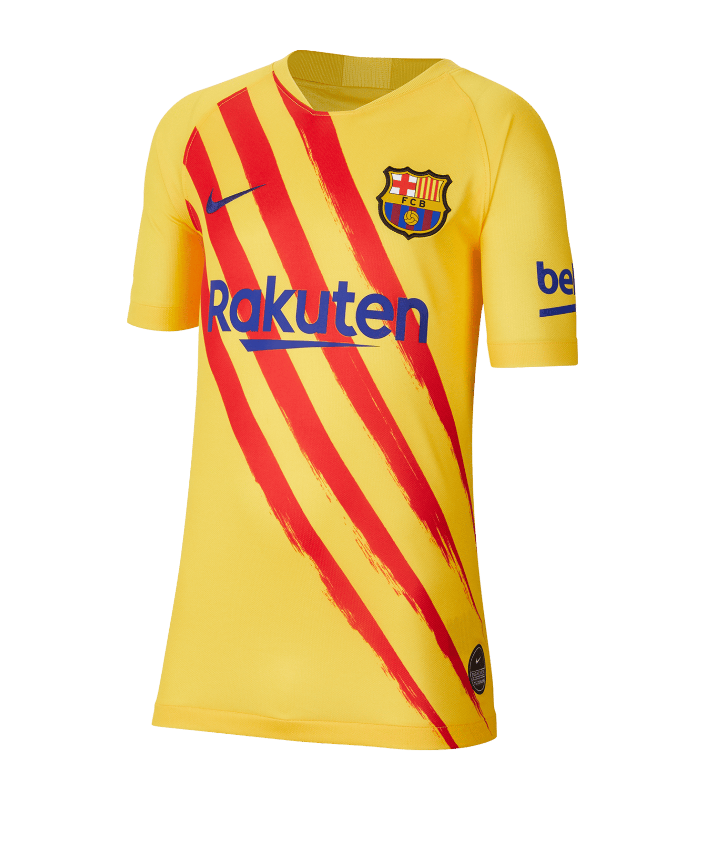 Maillot Nike FC Barcelona à manches courtes pour enfants jaune F727 ...