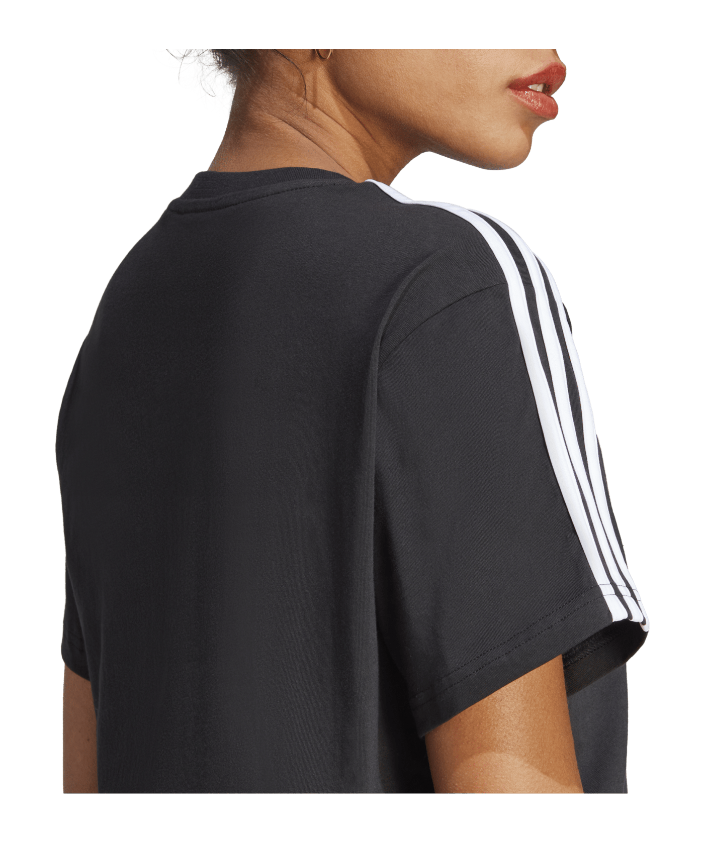 adidas Essentials 3-Stripes Single Jersey Crop Top Black | Lifestyle