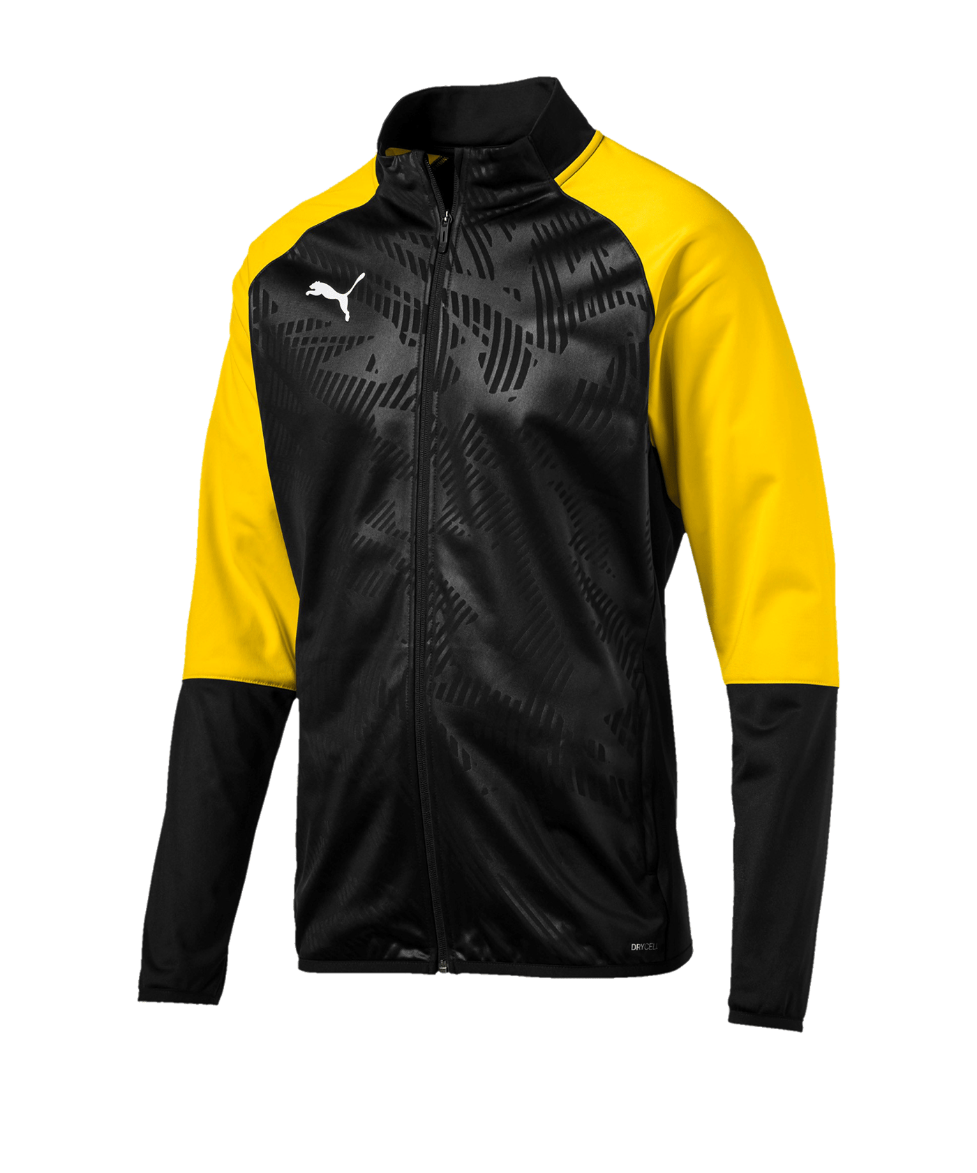 PUMA CUP Veste d'entraînement en poly noir jaune | Sport d'équipe | Vestes