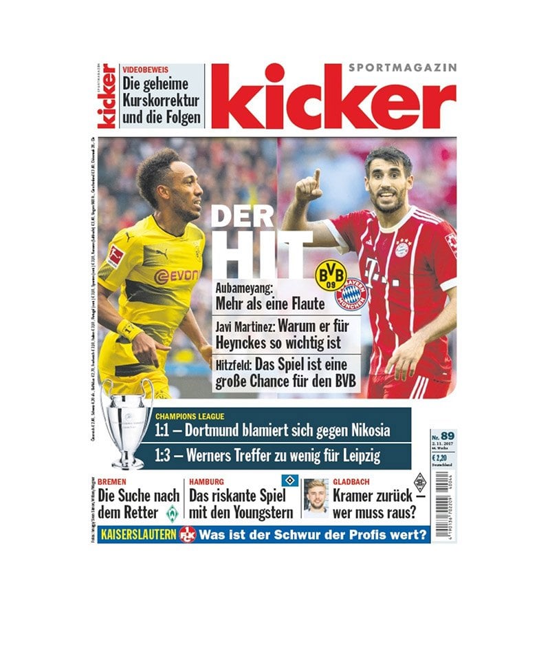 kicker Ausgabe 089/2017 vom 02.11.2017 | Merchandising - Zeitschriften